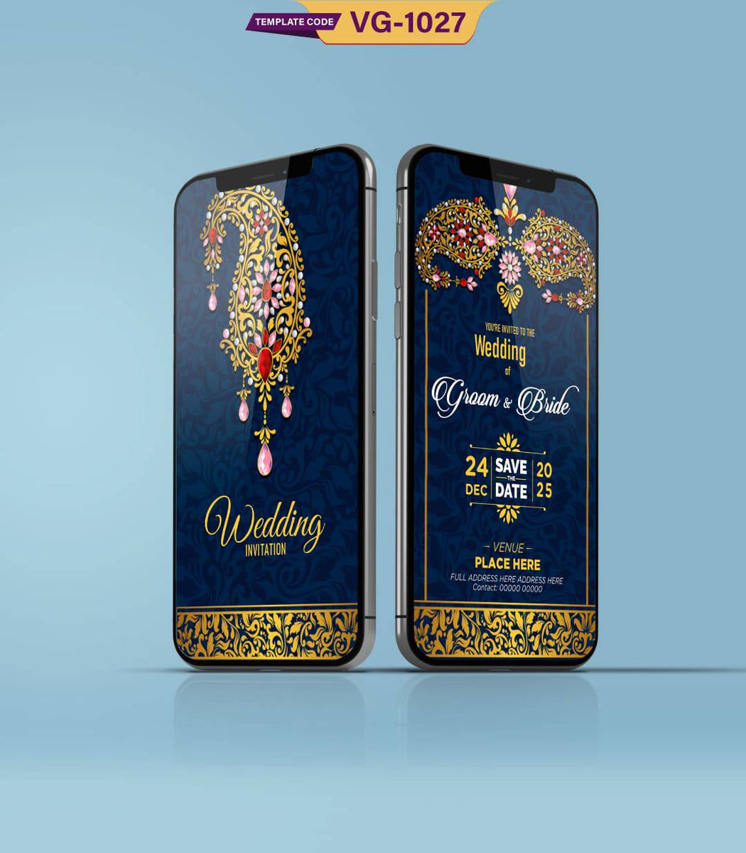 Elegant Classic Wedding Invitation | Royal Digital Save The Date | VG-1027 | VideoGiri