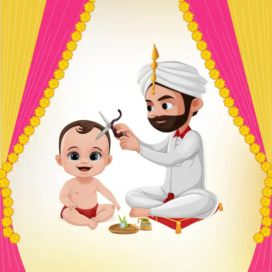 Digital Mundan Ceremony Invitation Card | Mundan Sanskar Card – VideoGiri