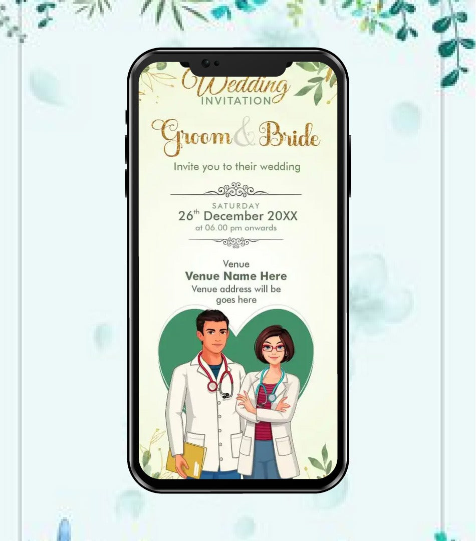 Doctor Wedding Invitation | Medical-Themed Wedding E-Card | VG-2236 ...