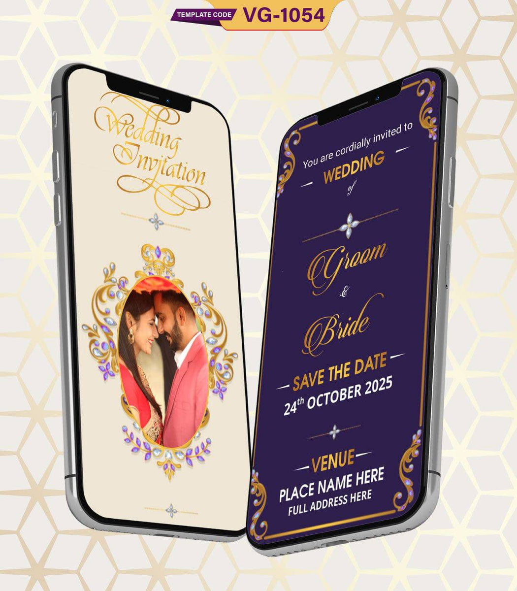 Elegant Wedding Invitation eCards | Royal Digital Wedding Invite | VG ...