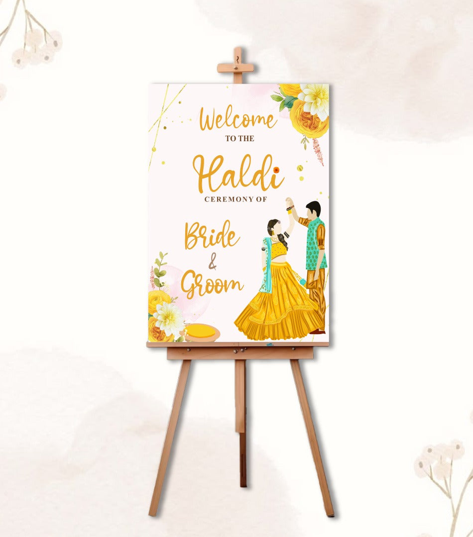 Haldi Signage Board Online | Bride & Groom Welcome Poster | VG-2398 ...