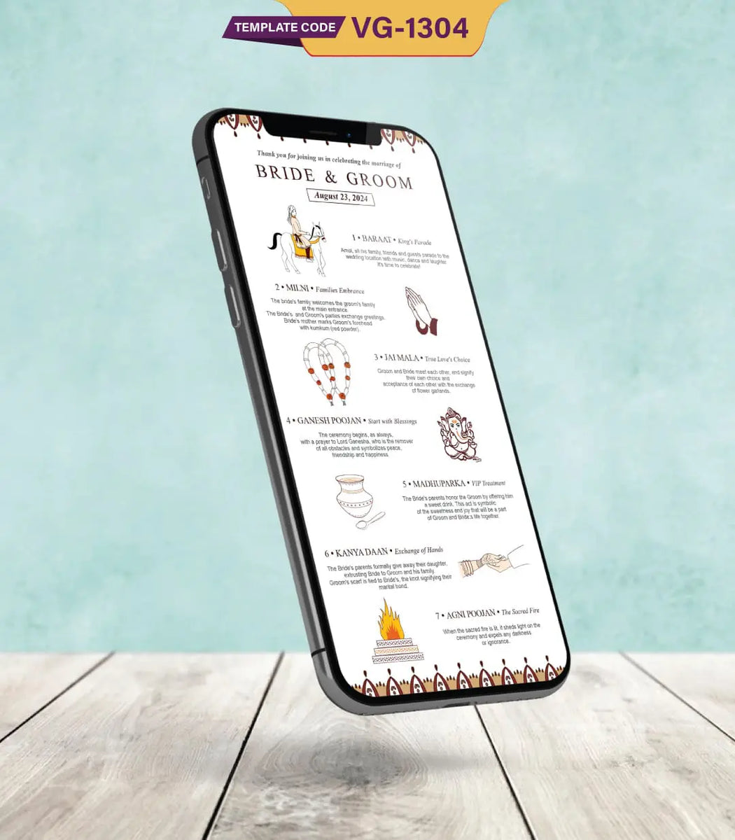 Hindu Wedding Invite with Rituals Timeline Shaadi eCard | VideoGiri