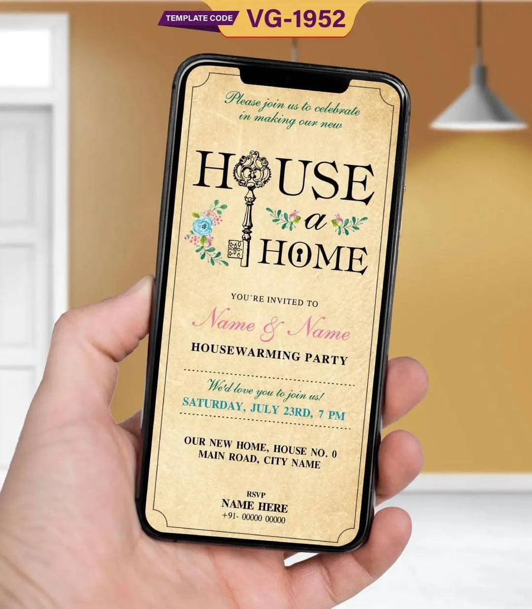 Housewarming Invitation Template | Rustic Floral Home Party E-Invite ...