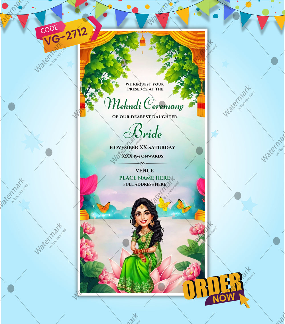 Mehndi Invitation Online Mehndi Invitation Card Design – VideoGiri