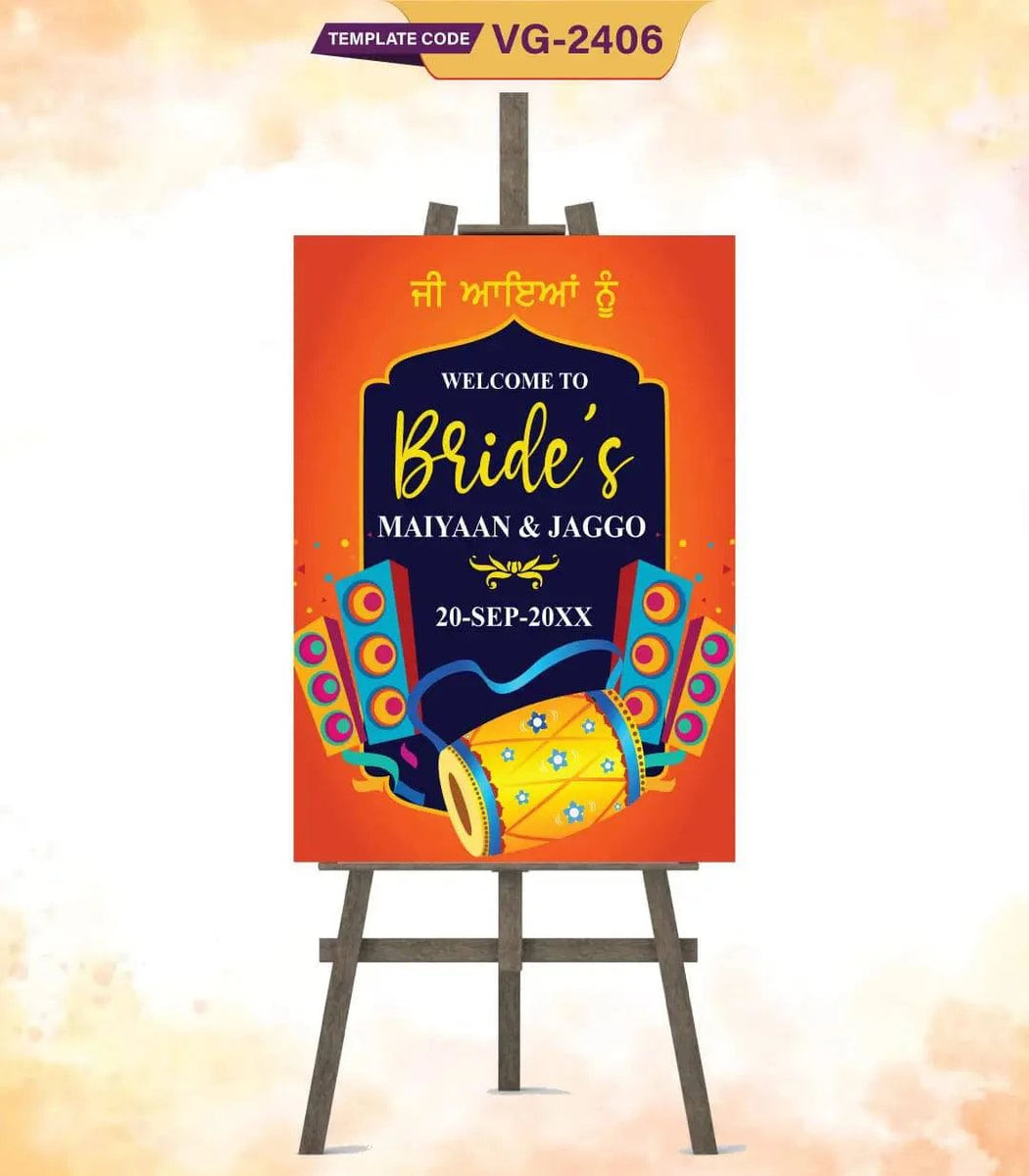 Jaggo Night Signage Board Online | Bride’s Maiyaan & Jaggo Welcome Boa ...