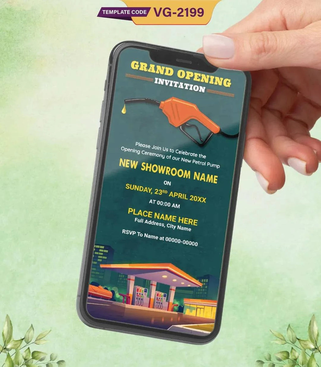 Petrol Pump Grand Opening Invitation Card | Digital Fuel Station Inaug ...