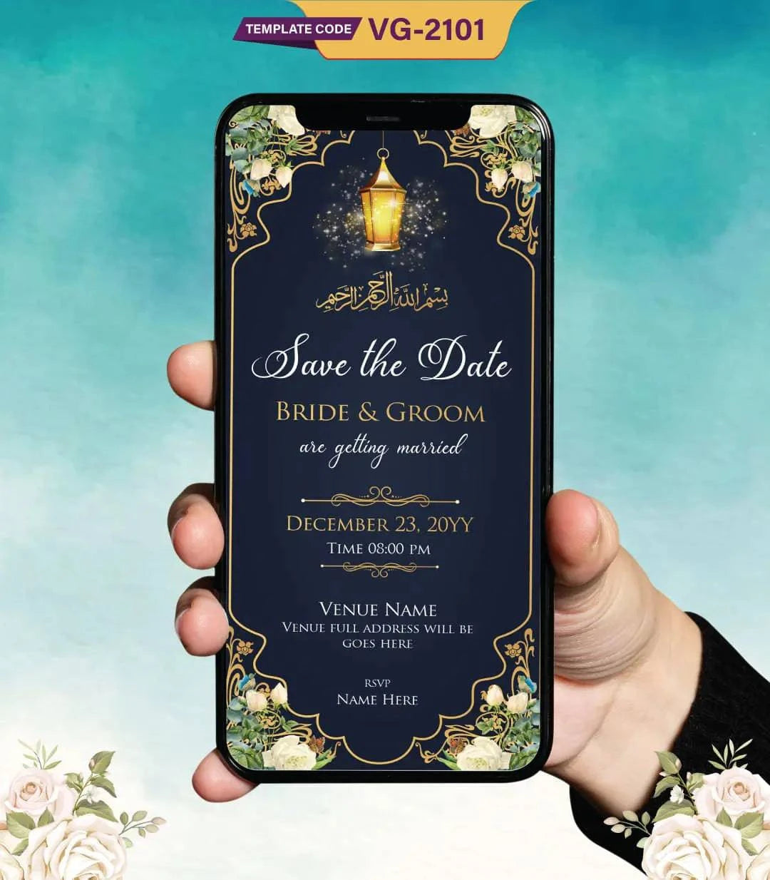 Design Muslim Wedding Invitations Templates