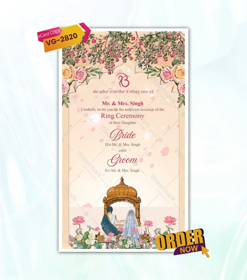 Sikh Ring Ceremony Invitation Video | Punjabi Bride Groom Roka Ceremon ...