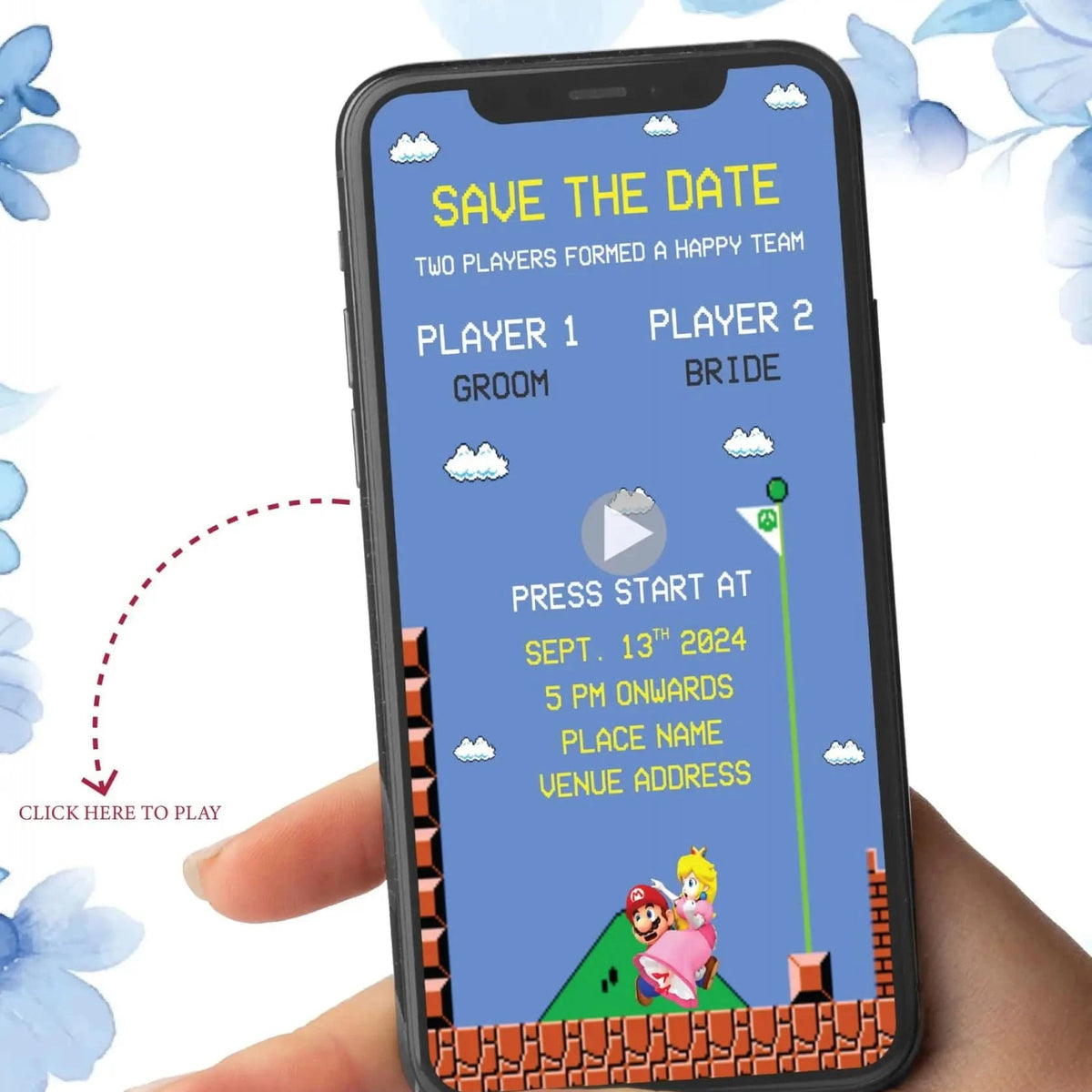Super Mario Wedding Invitation Video | Gaming-Themed Save the Date | V ...
